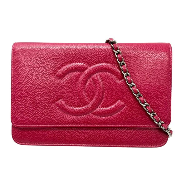 CHANEL | Accessories | Chanel Chanel Chain Wallet Caviar Skin Wine Red ...